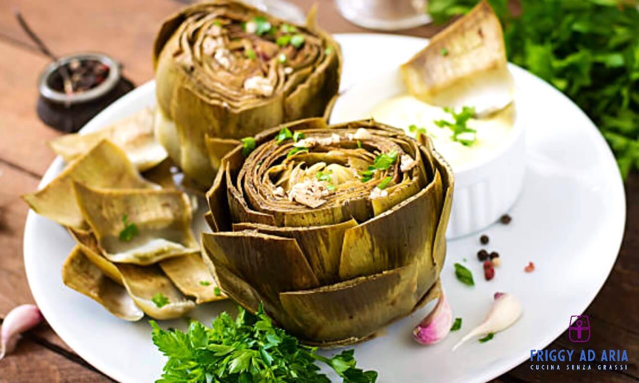Carciofi interi senza olio veloci e gustosi - cotti in friggitrice ad ...