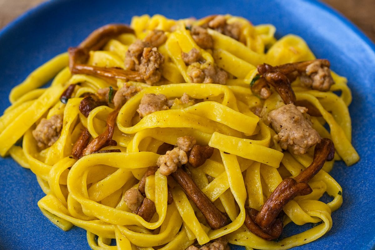 La pasta più autunnale che tu possa provare: funghi, salsiccia e ...